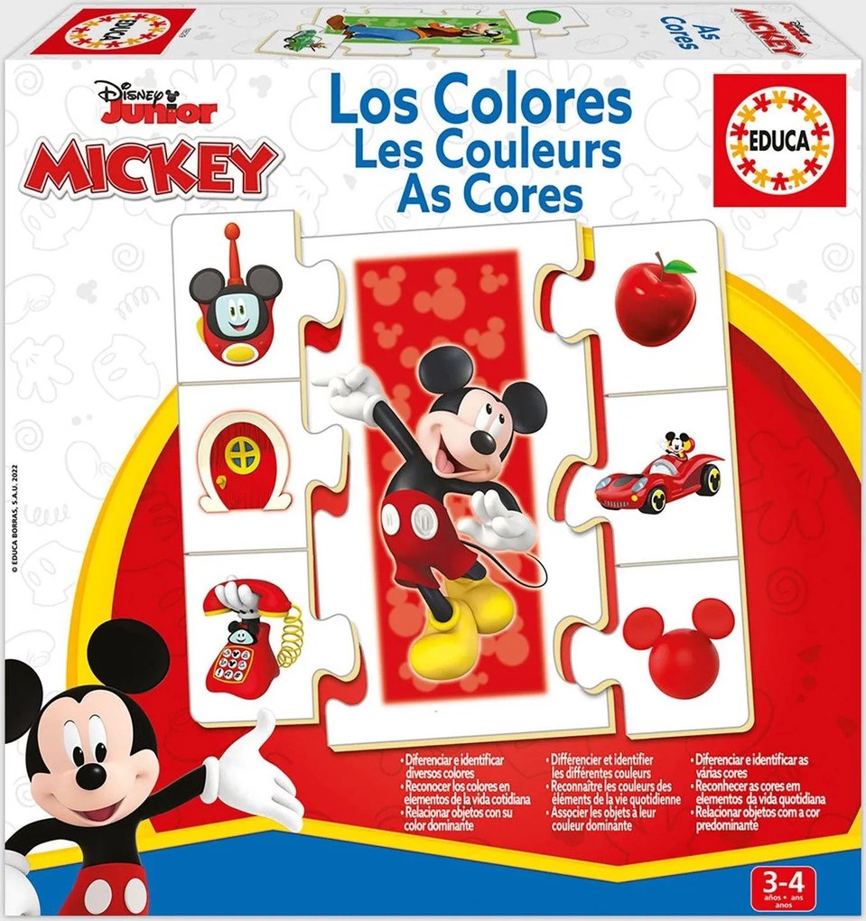 Educa puzzle mickey a přátelé: učíme se barvy 6 × 7 dílků