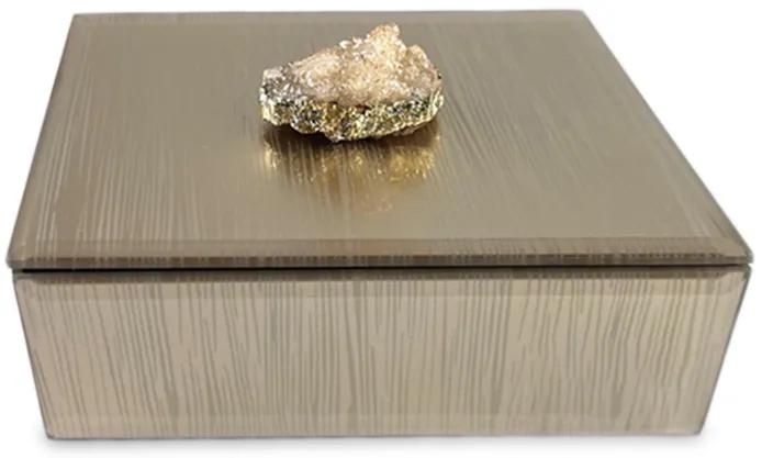 Krabička na šperky šampaň s kamenem 169329