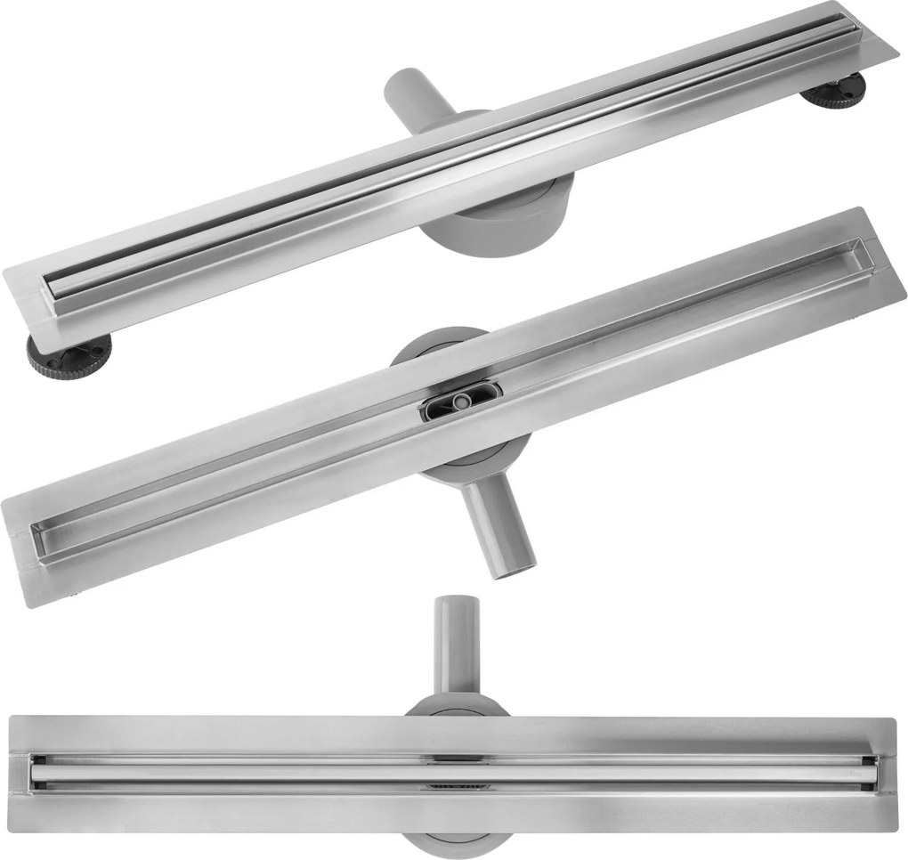 Rea Neox Slim Pro, odtokový sprchový žlab 60 cm, broušená ocel, REA-G5801