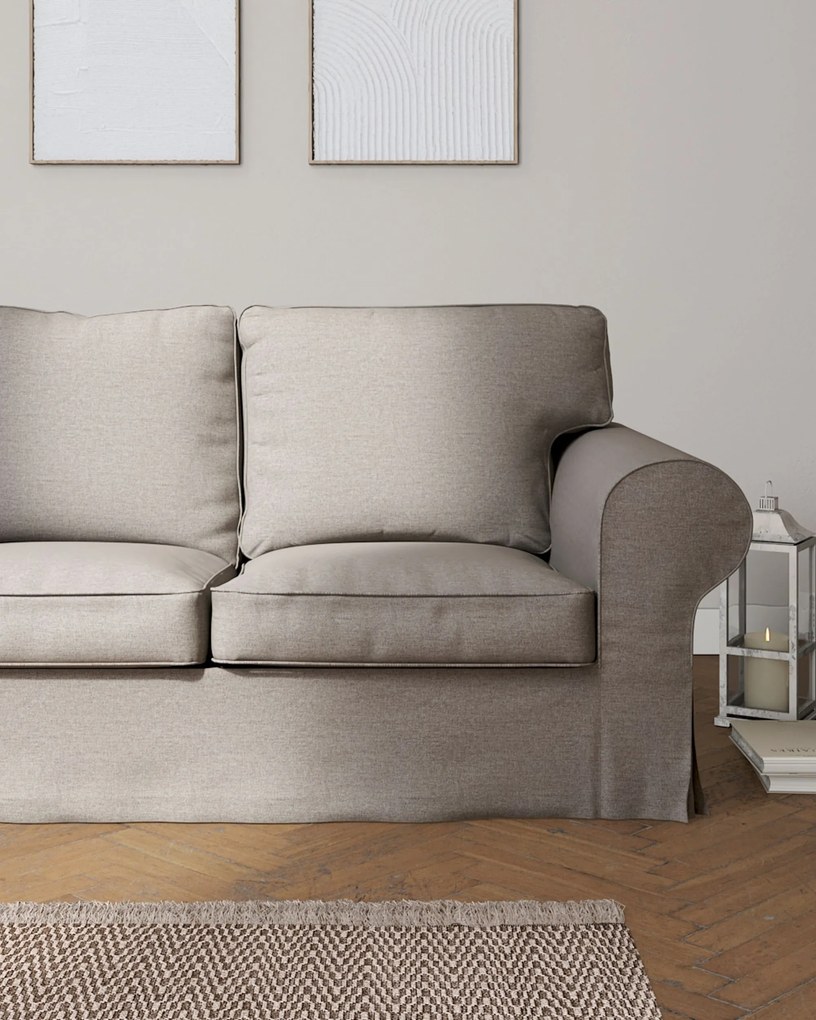 Potah na pohovku IKEA Ektorp 3-místná rozkládací, NOVÝ MODEL 2013 barva šedá látka pletený vzor
