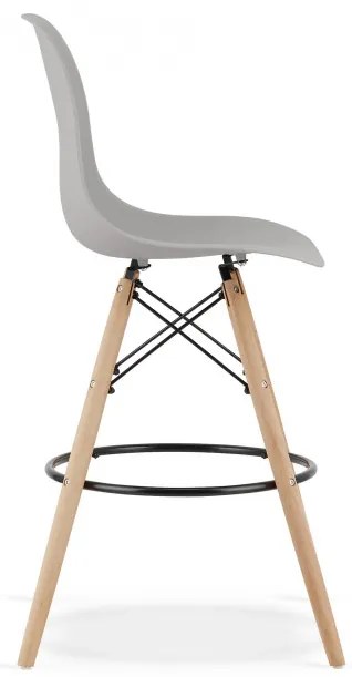 Barová židle LAMAL šedá (hnědé nohy)