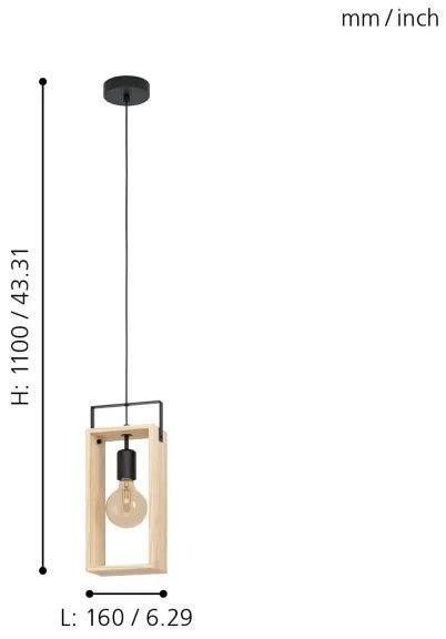 Eglo 43413 - Lustr na lanku FAMBOROUGH 1xE27/40W/230V