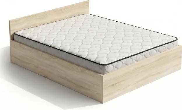 Manželská postel se zvedacím roštem a matrací 160x200 cm dub sonoma