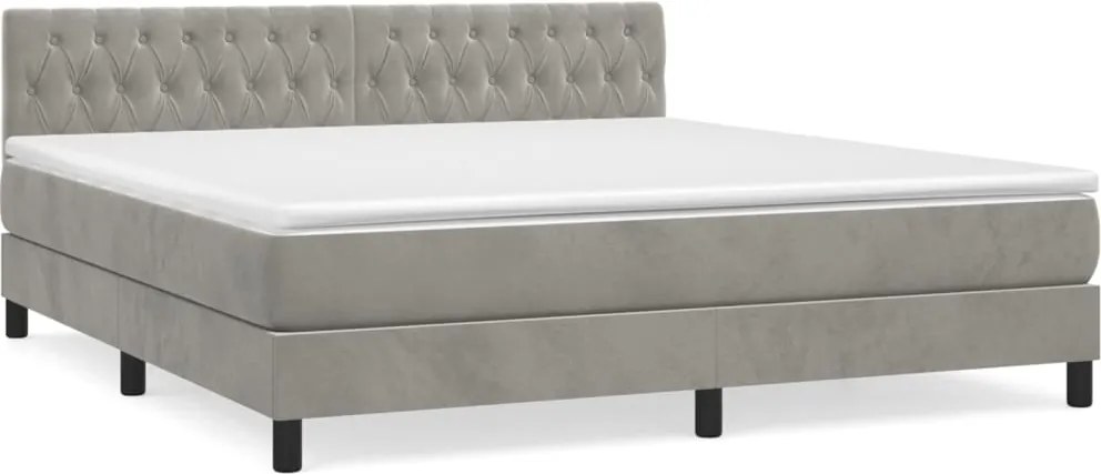 Box spring postel s matrací světle šedá 180x200 cm samet 3141497