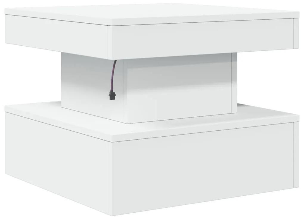 Konferenční stolek s LED osvětlením bílý 50 x 50 x 40 cm - Default Title