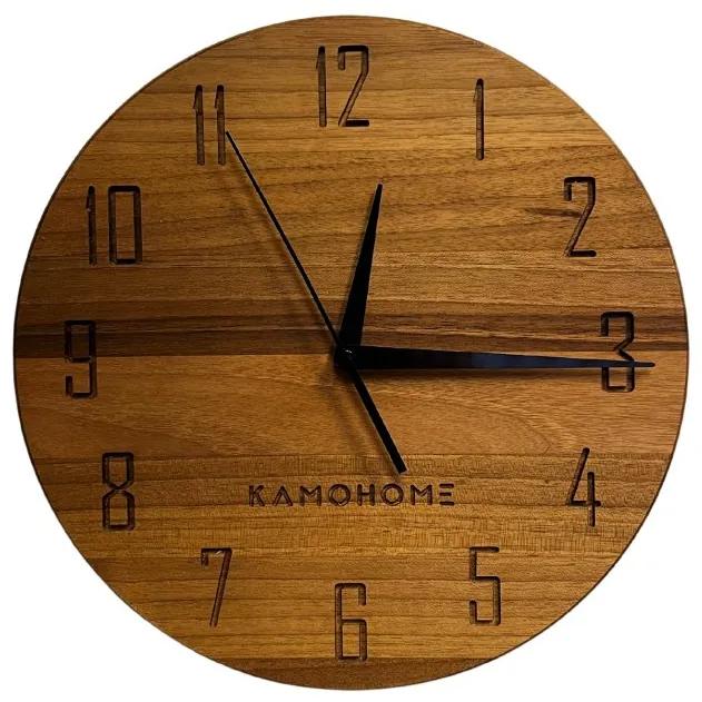 Kamohome Dřevěné nástěnné hodiny LYRA Průměr hodin: 40 cm, Materiál: Ořech evropský