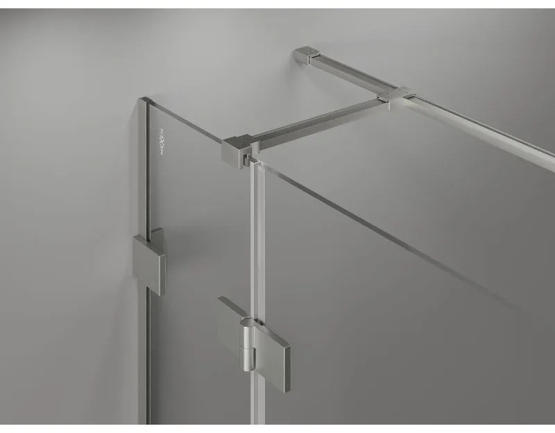 Mexen Lunar T, sklápěcí sprchový kout levý 110 x 70 cm, 8mm čiré sklo, ocelový profil, 834T-110-070-97-00-L