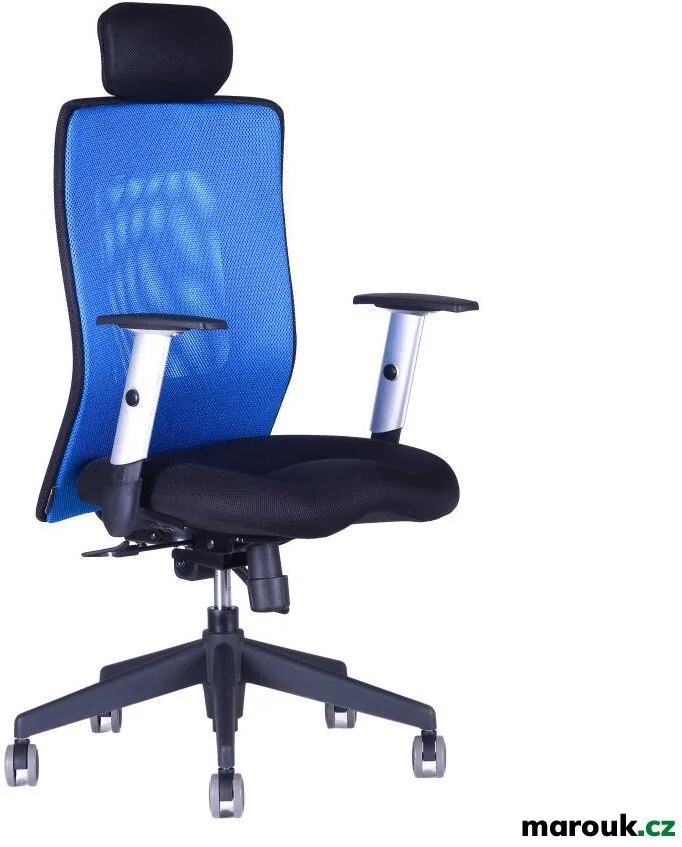 Office Pro Kancelářská židle na kolečkách Office Pro CALYPSO XL SP4 – s područkami a podhlavníkem Světle šedá 12A11