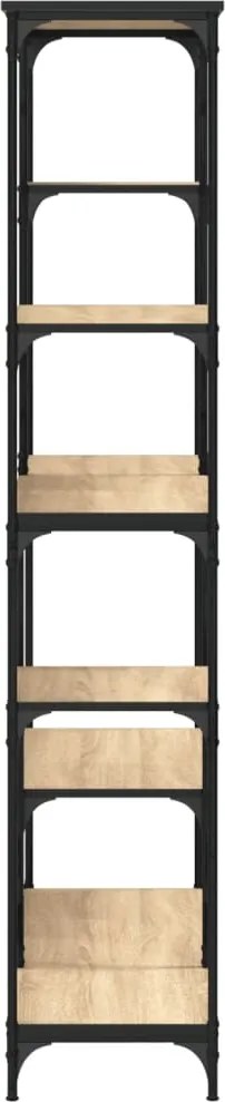 vidaXL Knihovna 99 x 35,5 x 176 cm kompozitní dřevo a ocel [835410] Barva: Černá