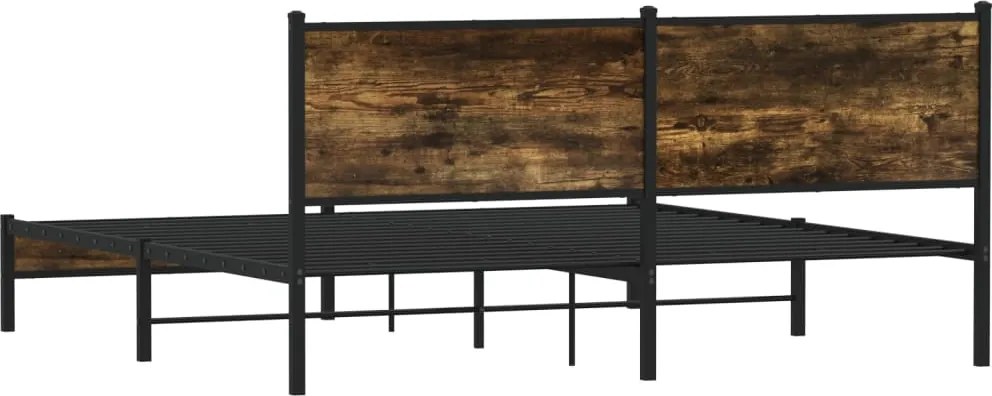Kovový rám postele bez matrace kouřový dub 180 x 200 cm 3301377