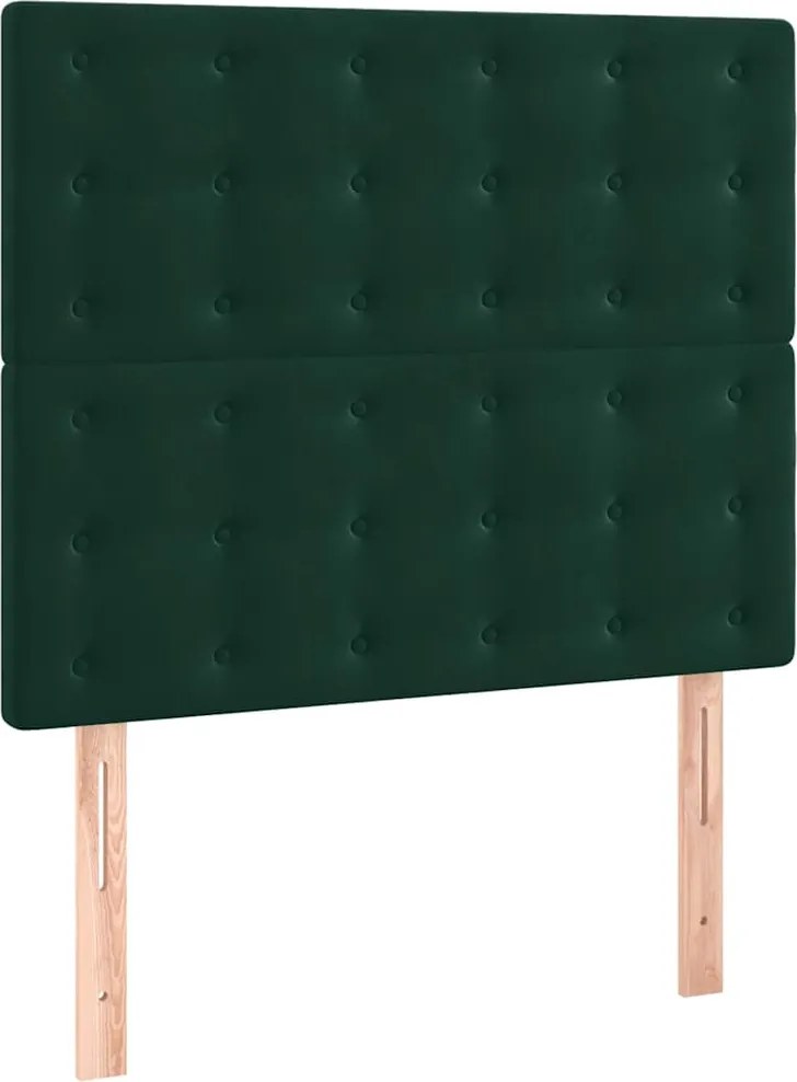 Rám postele bez matrace tmavě zelená 90 x 190 cm samet 3125974