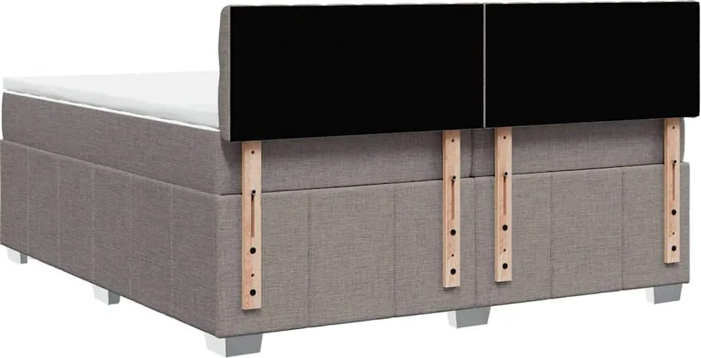 Box spring postel s matrací taupe 200x200 cm textil 3287186