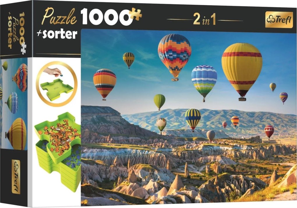 Puzzle trefl puzzle s třídičem 2v1 balóny nad kapadokií 1000 dílků