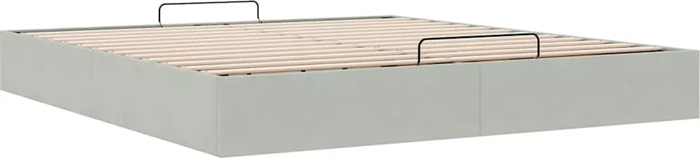 Osmanský rám postele bez matrací světle šedá 200x200 cm samet 3310985