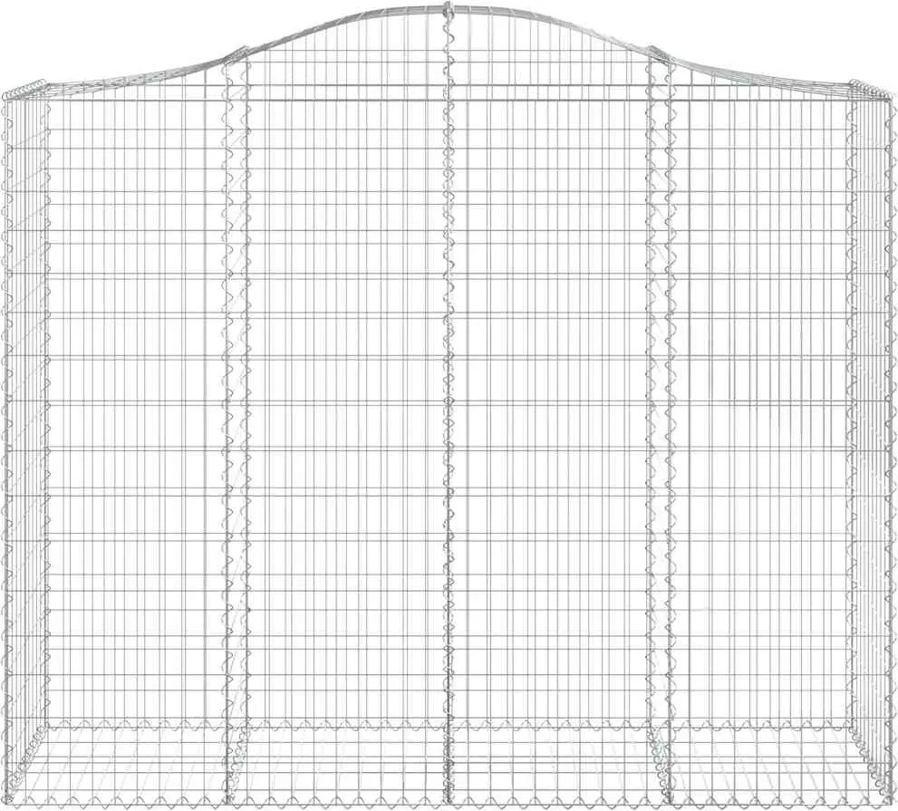 Klenutý gabionový koš 200 x 50 x 160/180 cm pozinkované železo 153398