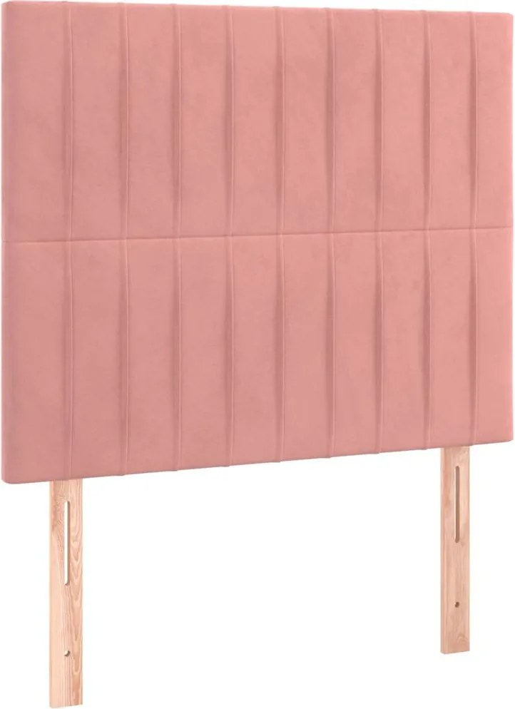 Box spring postel s matrací růžová 80 x 200 cm samet 3129302