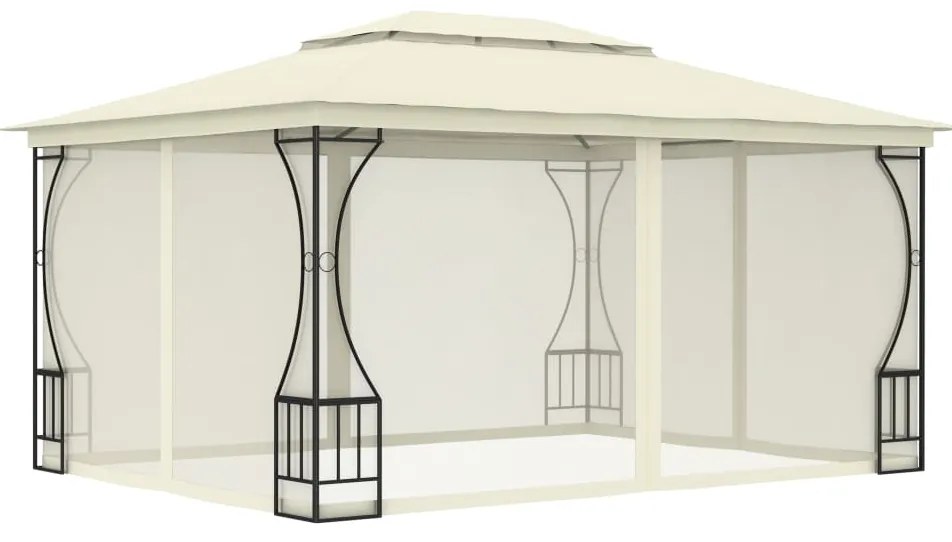 vidaXL Marketos Altán se síťovinou 300 x 400 x 265 cm krémový