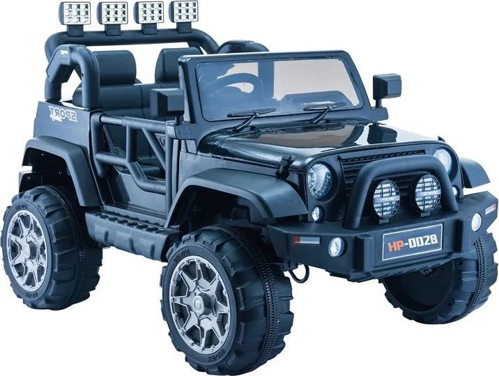 LEAN CARS Elektrické autíčko Jeep HP012 černé, LED, MP3