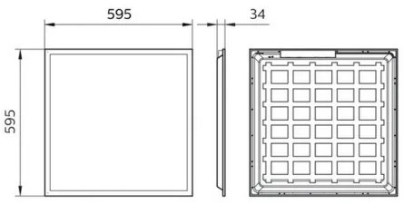 LED panel PILA RC007B LED40S/840 PSU I W60L60 OC UGR<19 40W 4000lm 4000K neutrální bílá