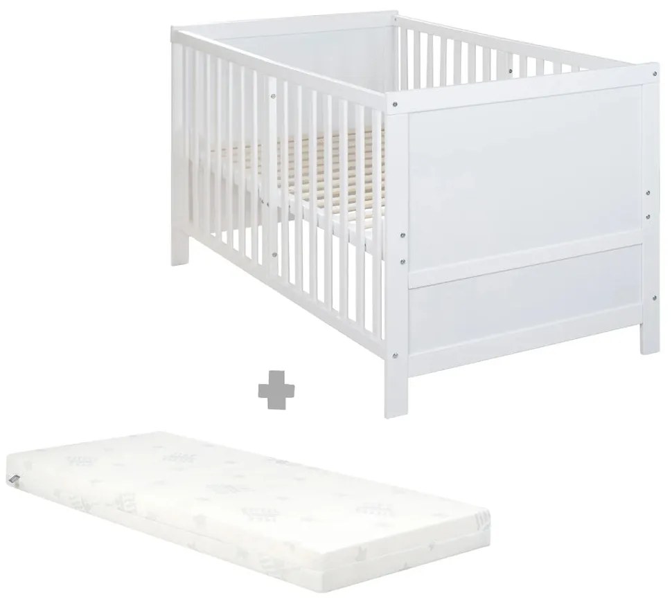 Bílá postýlka s nastavitelnou výškou 70x140 cm Easy Sleep – Roba Biano.cz