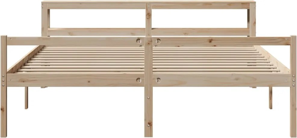 Postel s čelem pro seniory 200 x 200 cm masivní borovice 3305873