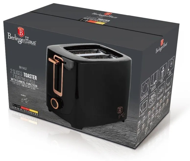 BERLINGERHAUS Topinkovač nerez 700 W Black Rose Collection BH-9457