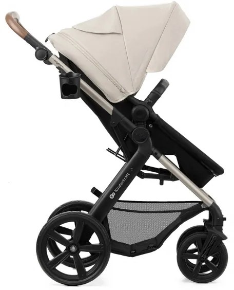 KINDERKRAFT-Kombinovaný kočárek 3v1 MOOV 2 Moonlight grey + autosedačka MINK PRO