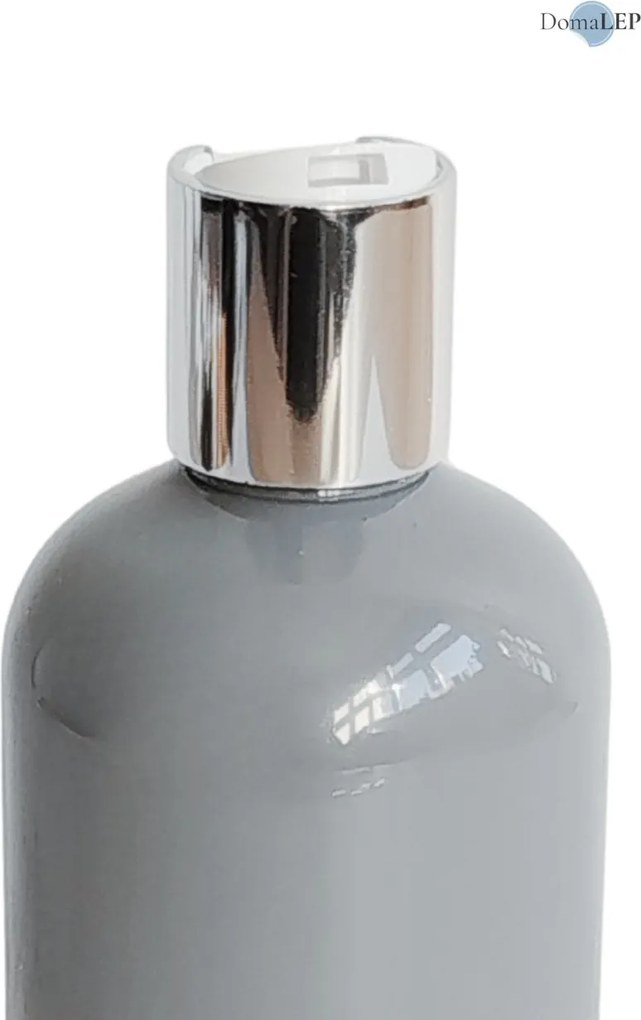 Dávkovač na mýdlo 300 ml šedý s bílo-stříbrným DISC TOP BELA
