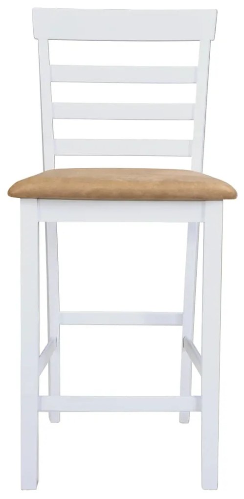 Barové židle dřevěné 2 ks | bílo-béžové