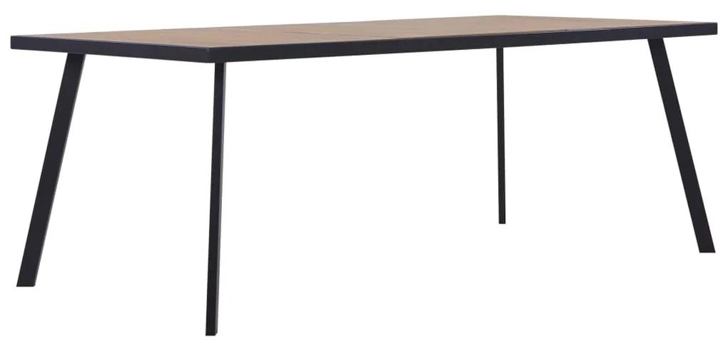 281870 vidaXL Jídelní stůl světlé dřevo a černý 180 x 90 x 75 cm MDF