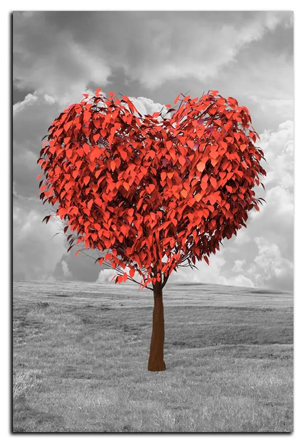 Obraz na plátně - Srdce ve tvaru stromu - obdélník 7106A (75x50 cm)