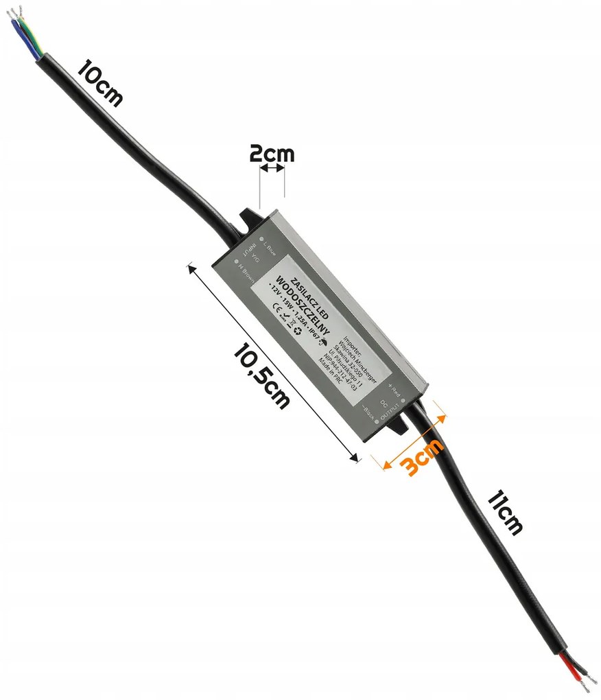 BERGE LED hermetický zdroj - 12V - 15W - 1,25A - IP67