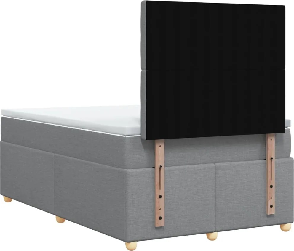 Box spring postel s matrací světle šedá 120 x 200 cm textil 3291261