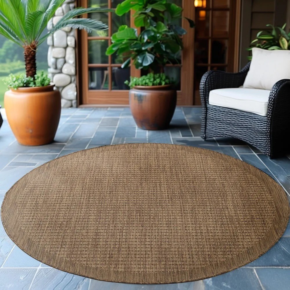 Hnědý kulatý vnitřní a venkovní koberec ø 200 cm Giza 1410 – Ayyildiz Carpets