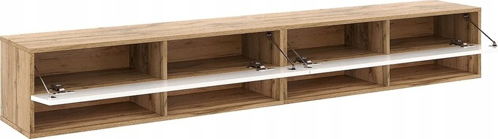 Závěsný TV stolek Derby 200 cm dub Wotan/bílý