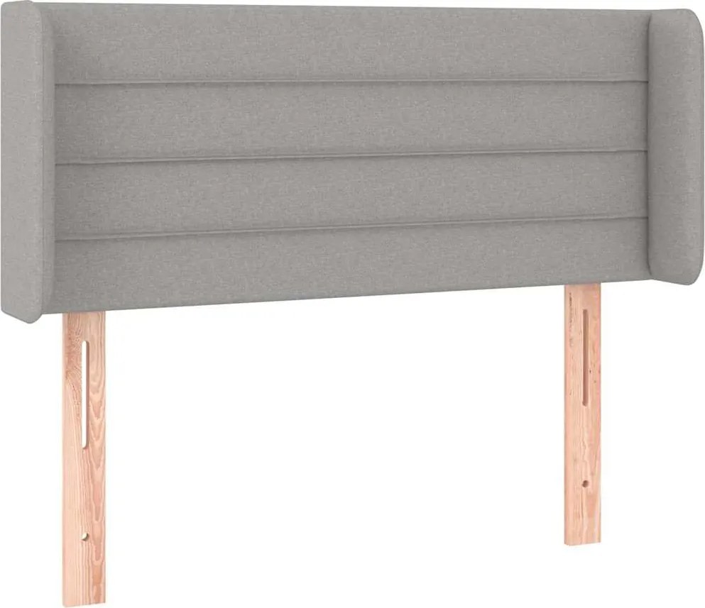 Čelo postele typu ušák světle šedé 83x16x78/88 cm textil 3118882