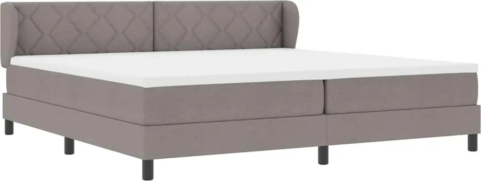 Postel s boxspringem s čelo Taupe 200 x 200 cm textil 3340112