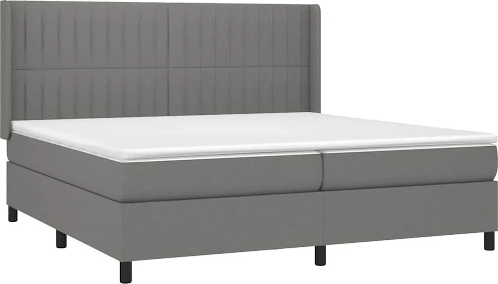 Box spring postel s matrací tmavě šedá 200x200 cm textil 3131618