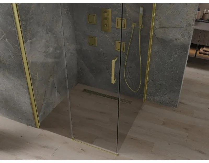 Mexen Omega sprchový kout 100x100cm, 8mm sklo, zlatý profil-čiré sklo, 825-100-100-50-00