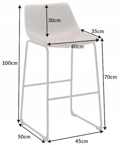 Barová židle Django 100cm taupe železný rám/ 41421