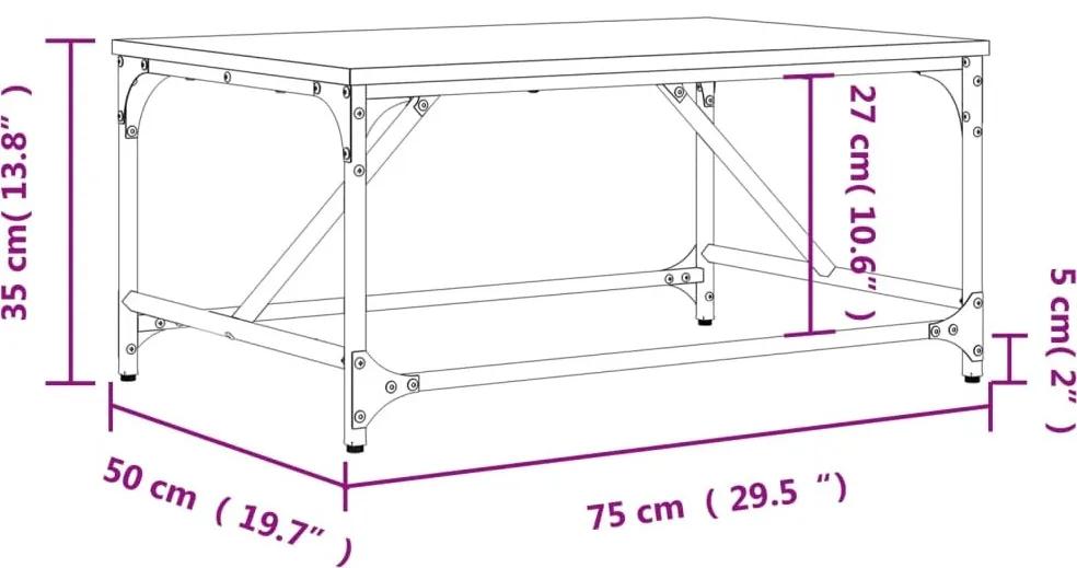 vidaXL Konferenční stolek 75 x 50 x 35 cm kompozitní dřevo [835326] Barva: dub sonoma