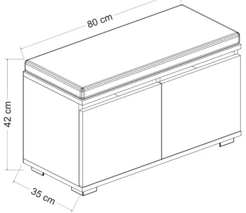 Botník DRAGO 42x80 cm bílá/černá