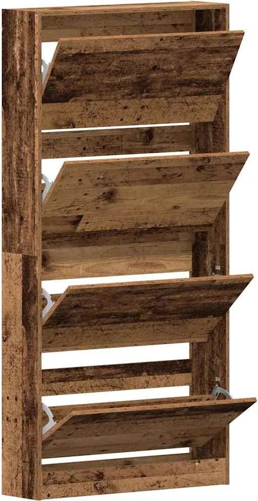 Skříň na obuv 80 x 21 x 163,5 cm Kompozitní dřevo Staré dřevo 3334025