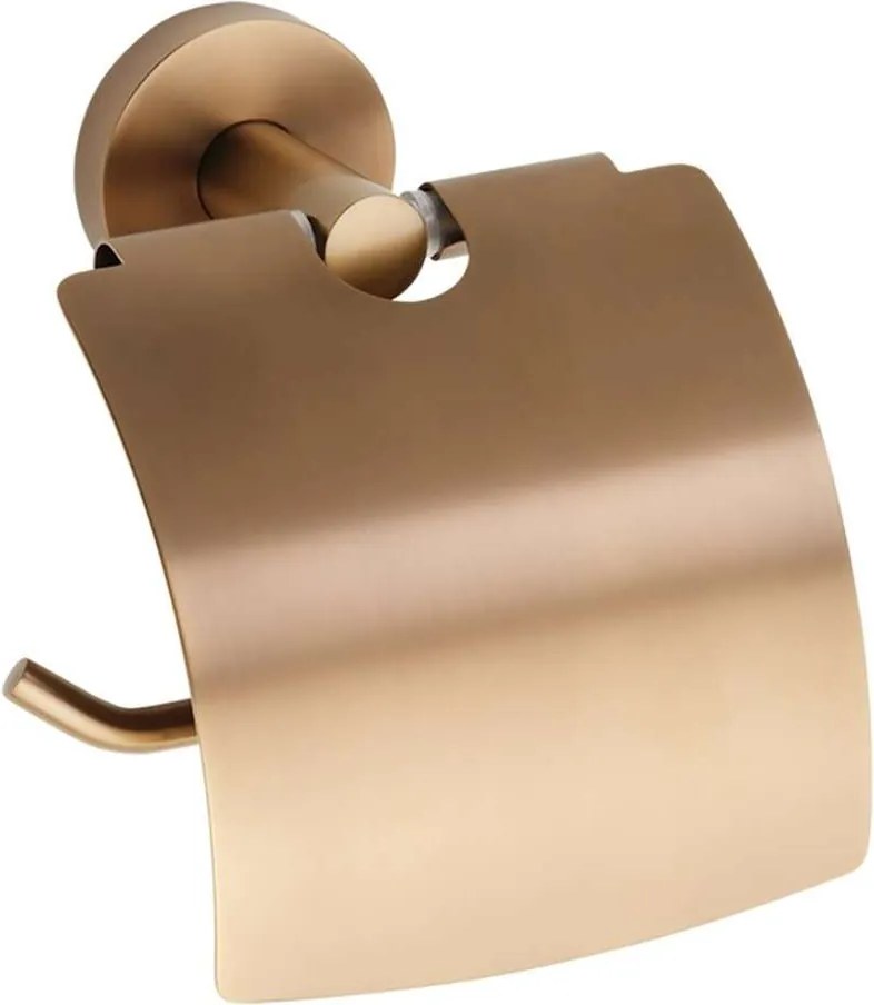 Sapho X-Round - Držák toaletního papíru Copper, s krytem, matná měď XR732PG