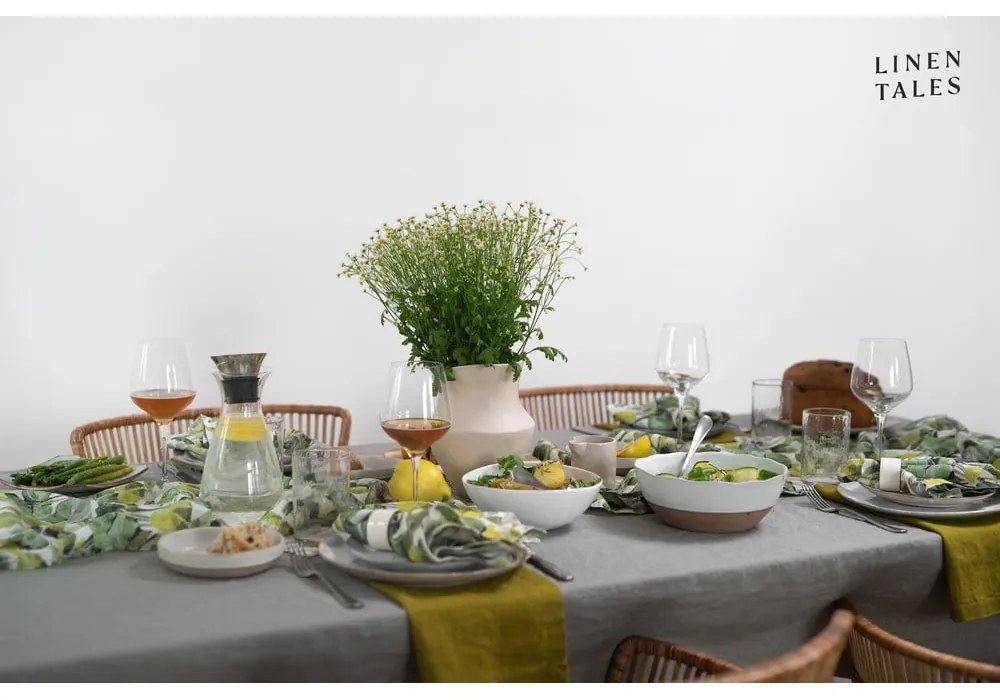 Zelené látkové podtácky v sadě 4 ks Lotus – Linen Tales