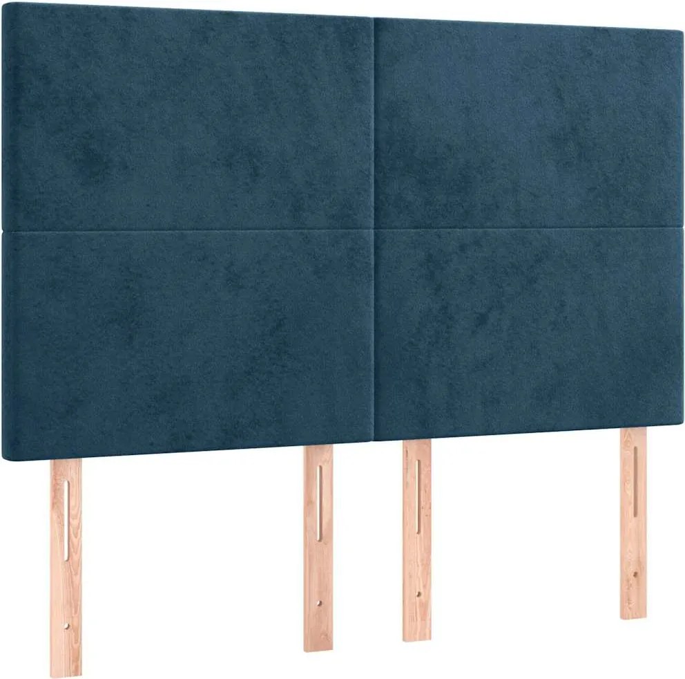 Box spring postel s matrací tmavě modrá 140x190 cm samet 3129091