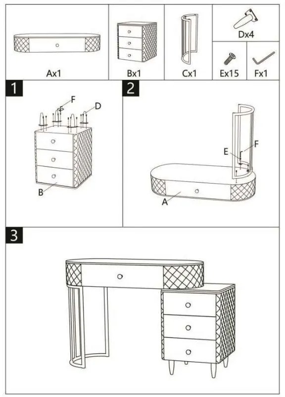 Designový toaletní stolek s taburetkou Pembroke růžový