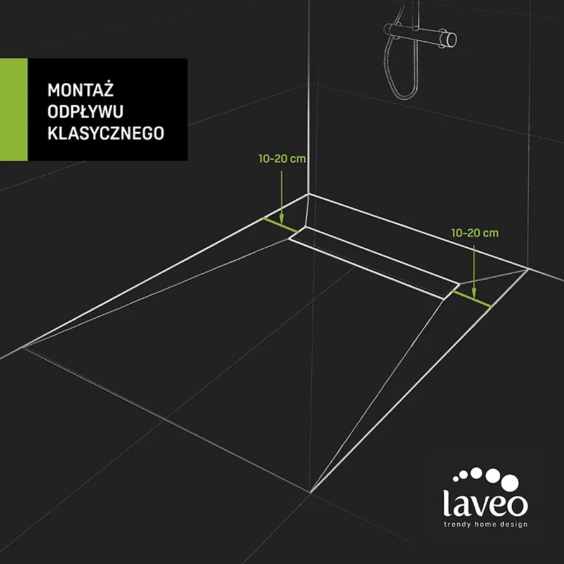 Laveo Basso, odtokový sprchový žlab, 60cm, zlatá lesklá, COB_G60D