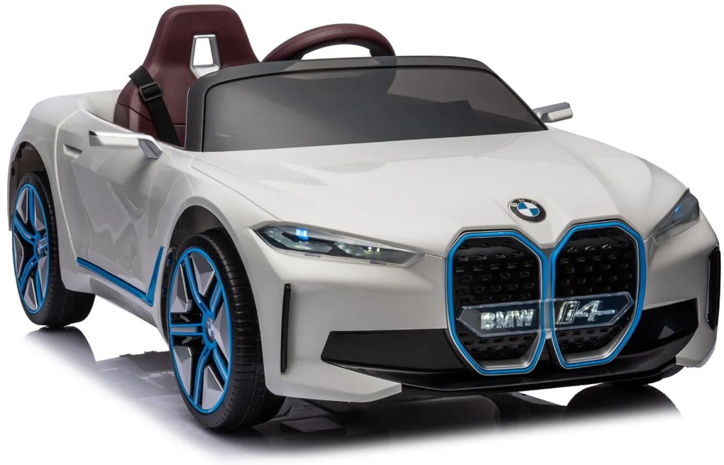 Dětské elektrické autíčko s dálkovým ovládáním BestBerg BBCC-20W – BMW i4 / nosnost 30 kg / Li-Ion baterie / bílá