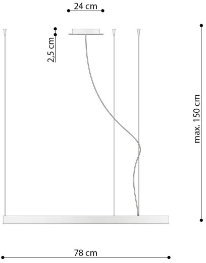 Thoro TH.174 - LED Lustr na lanku RIO LED/50W/230V CRI90 3000K pr. 78 cm zlatá